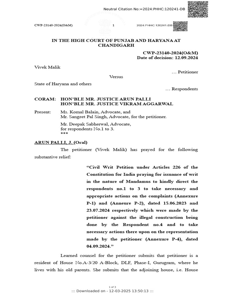 CWP 23140 2024 12 09 2024 Final Order | PDF | Public Law | Justice