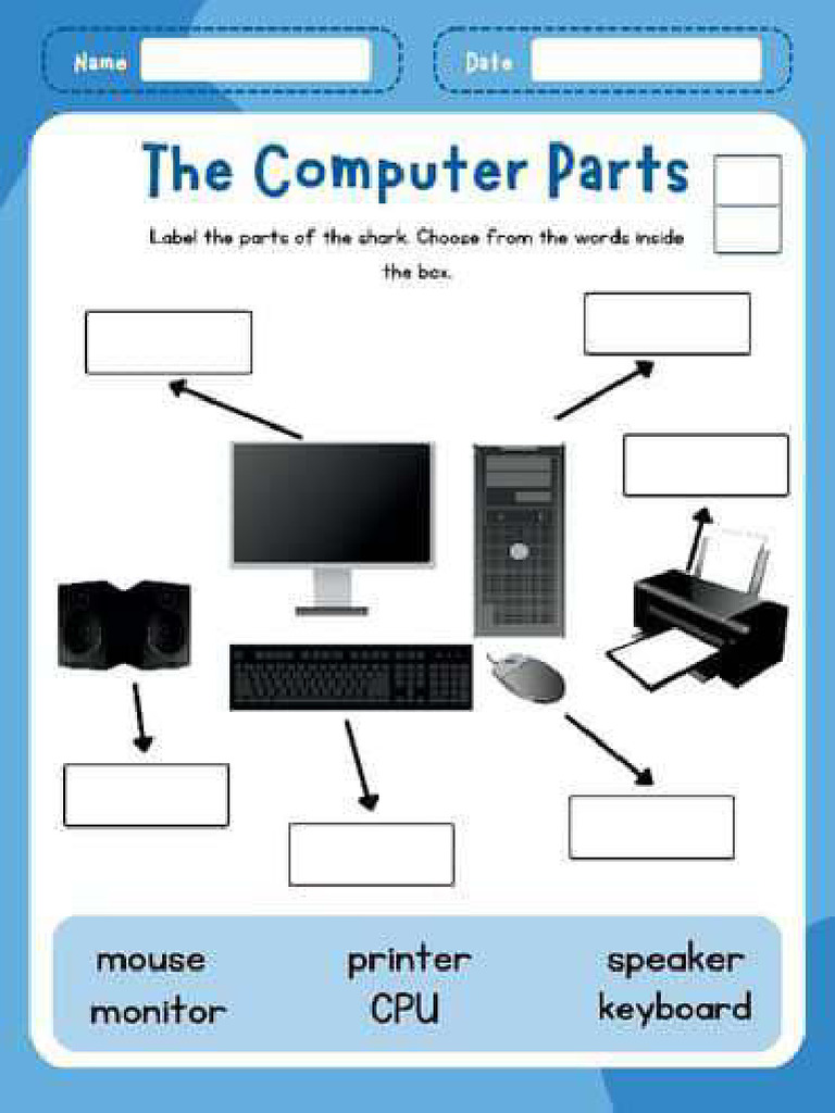 Computer Parts Worksheet | PDF