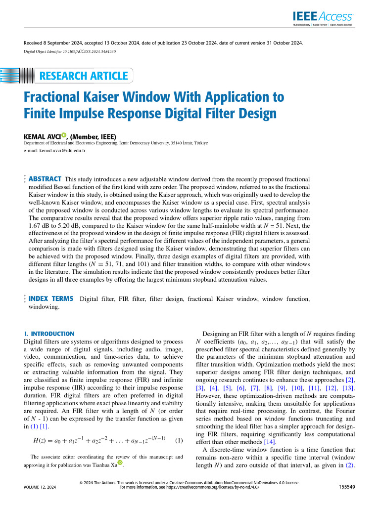 Fractional_Kaiser_Window_With_Application_to_Finite_Impulse_Response_Digital_Filter_Design | PDF ...