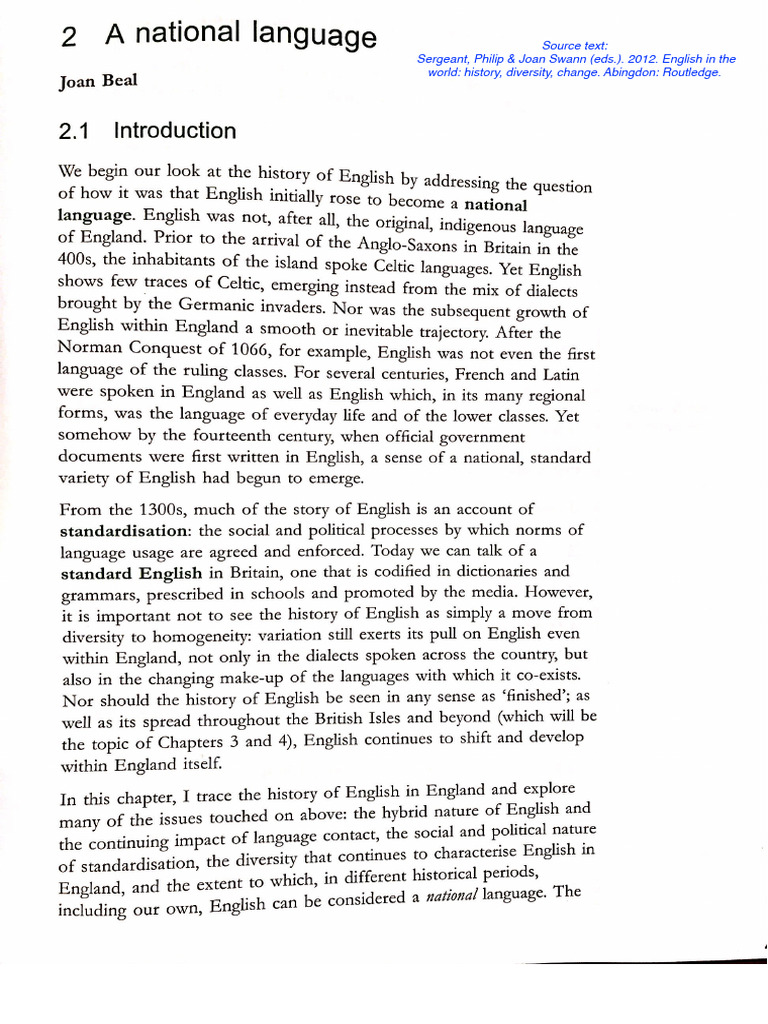 English in the World: History & Change | PDF