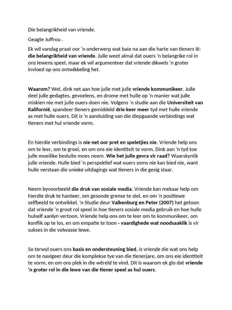 Afrikaanse Toespraak | PDF