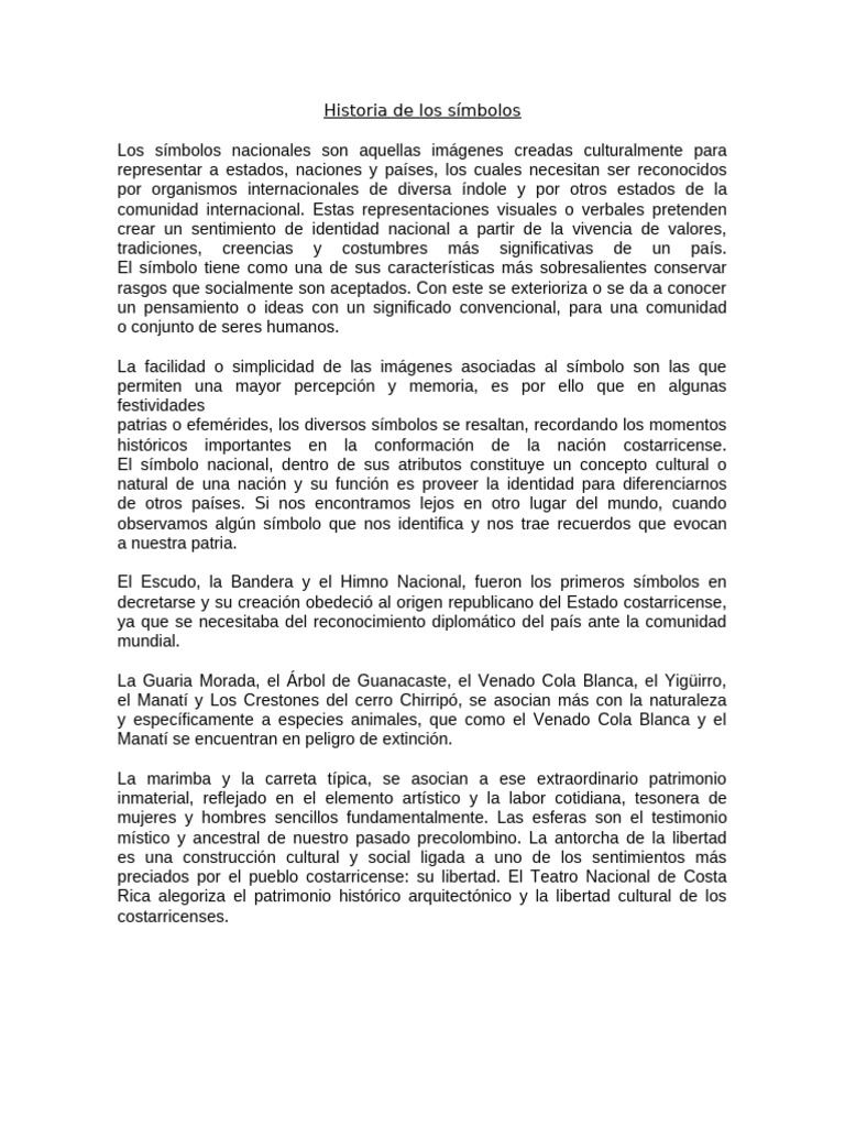 Historia de los Símbolos Nacionales | PDF