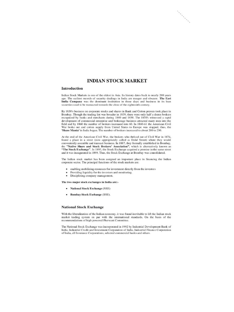 Stock Market Investments Introduction | PDF