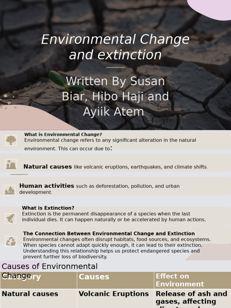 Environmental Change and Species Extinction | PDF | Extinction ...