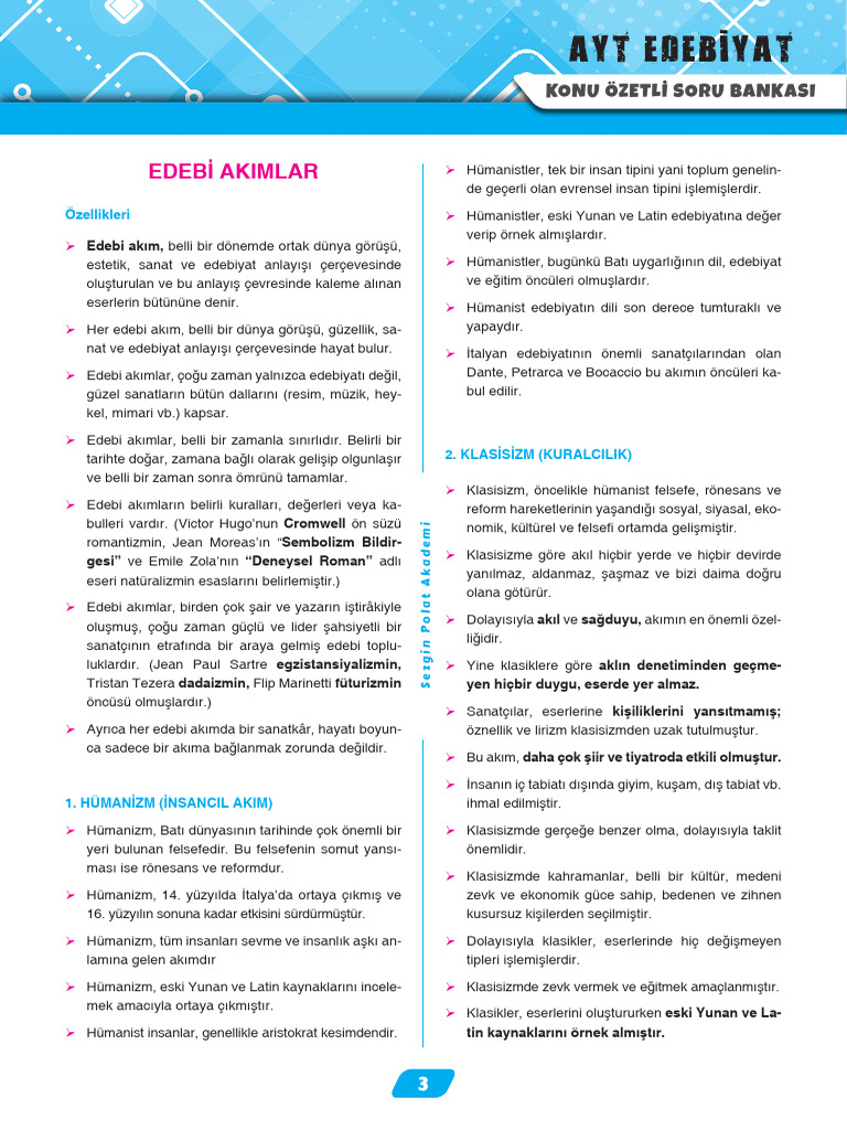 Edebi Akımlar-1 | PDF