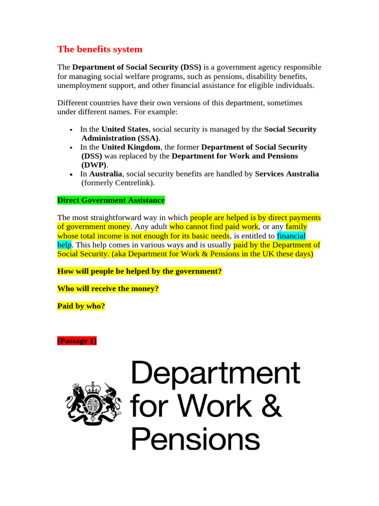 The Benefits System | PDF | Pension | Unemployment Benefits