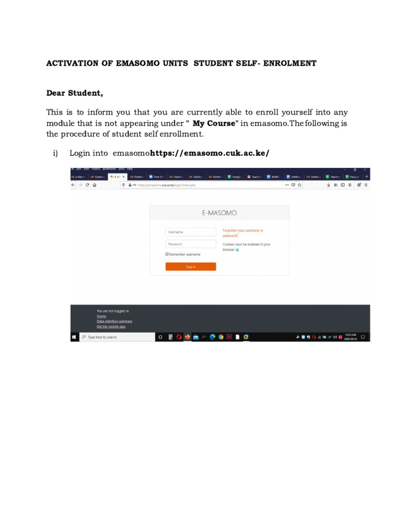 Procedure For Unit Self Enrolment | PDF