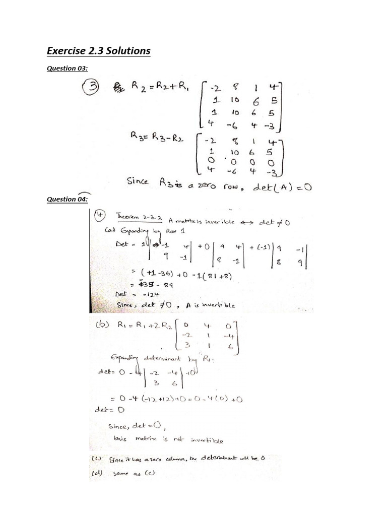 LA Homework 05 Solutions Past | PDF