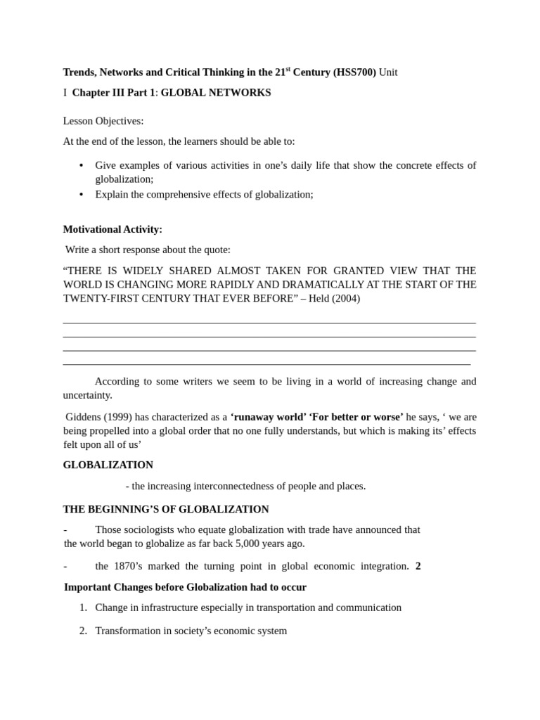 Lesson 3 | PDF | Globalization | Outsourcing