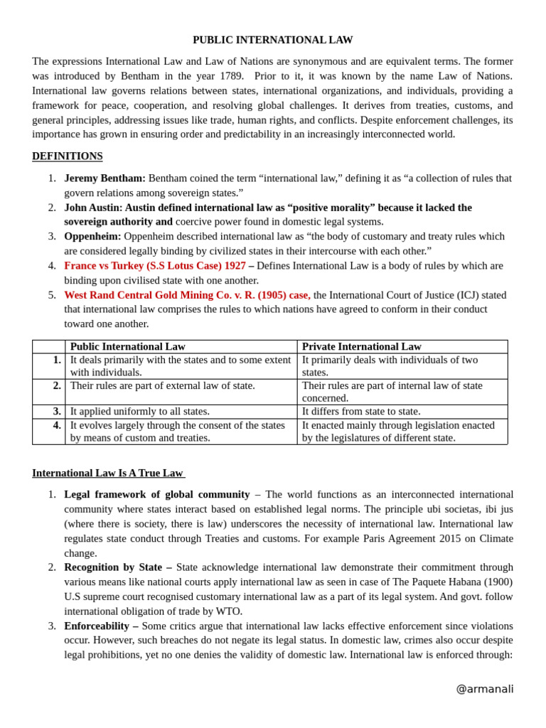 Public International Law | PDF | International Law | Treaty