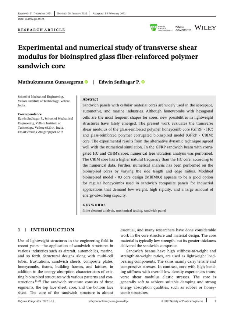 Muthukumaran Transverse Shear | PDF | Composite Material | Beam (Structure)
