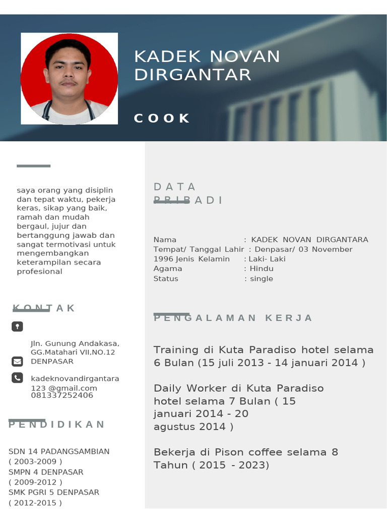 CV Kadek Novan Dirgantara | PDF