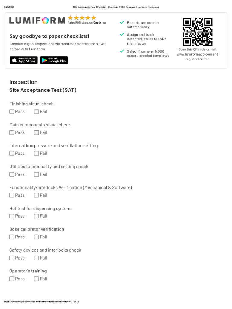 Site Acceptance Test Checklist Template | PDF | Verification And ...