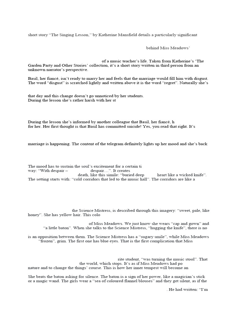 The Singing Lesson | PDF | Happiness | Emotions
