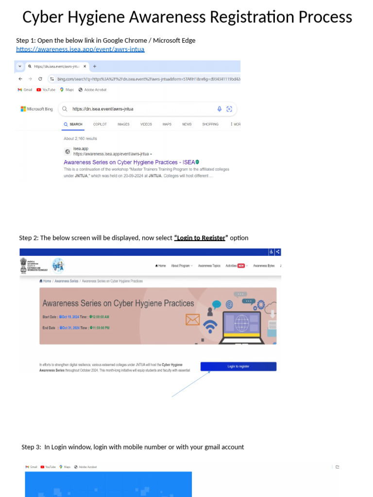 Cyber Hygiene Registration Process | PDF
