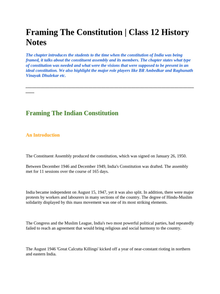 Framing The Constitution | PDF | Urdu | Jawaharlal Nehru