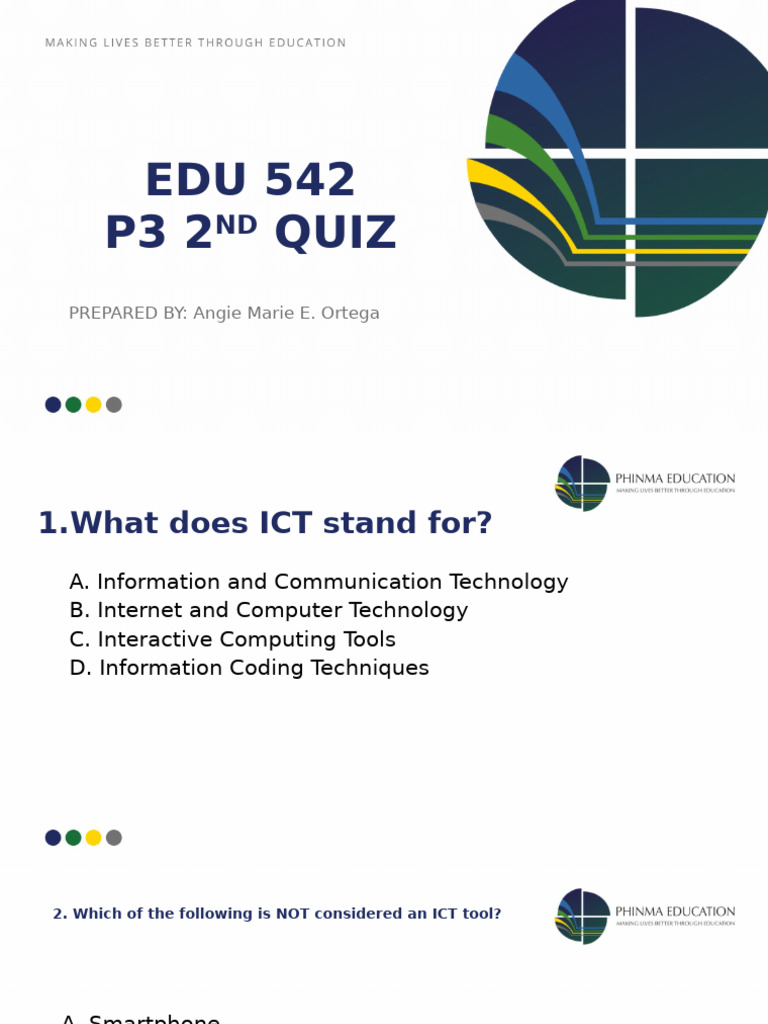 ICT Tools in Education Quiz Guide | PDF | Educational Technology | Learning