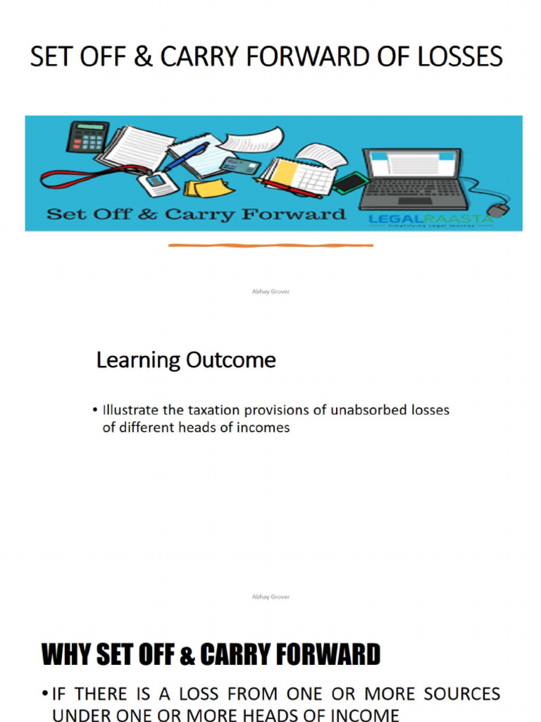 Chapter 10 - Set-Off and Carry Forward of Losses | PDF