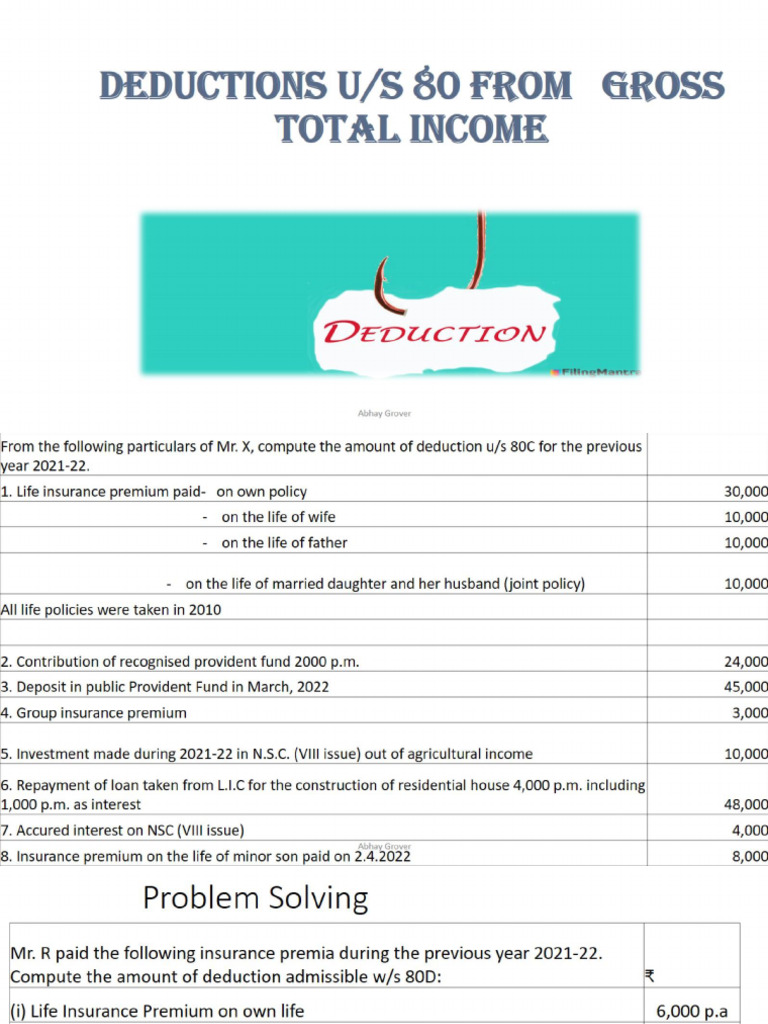 Chapter 11 Deductions | PDF