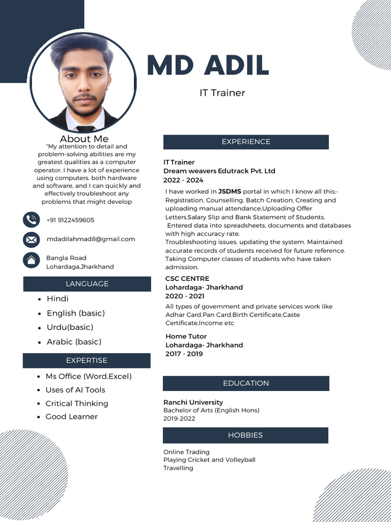 MD Adil IT TRAINER | PDF