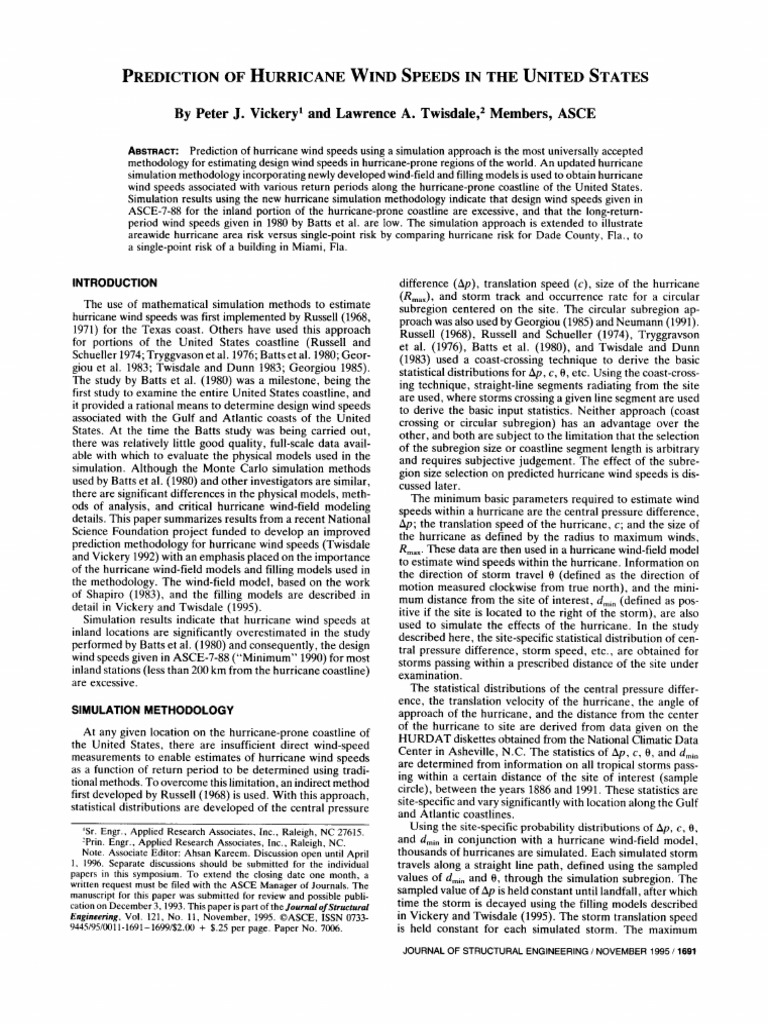 Vickery 1995 | PDF | Tropical Cyclones | Wound