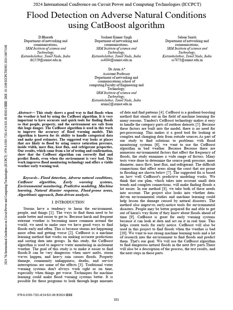 Flood Detection On Adverse Natural Conditions Using Catboost Algorithm 0080
