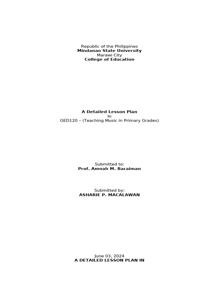 Detailed Lesson Plan: Music Texture & Harmony | PDF | Harmony | Music ...