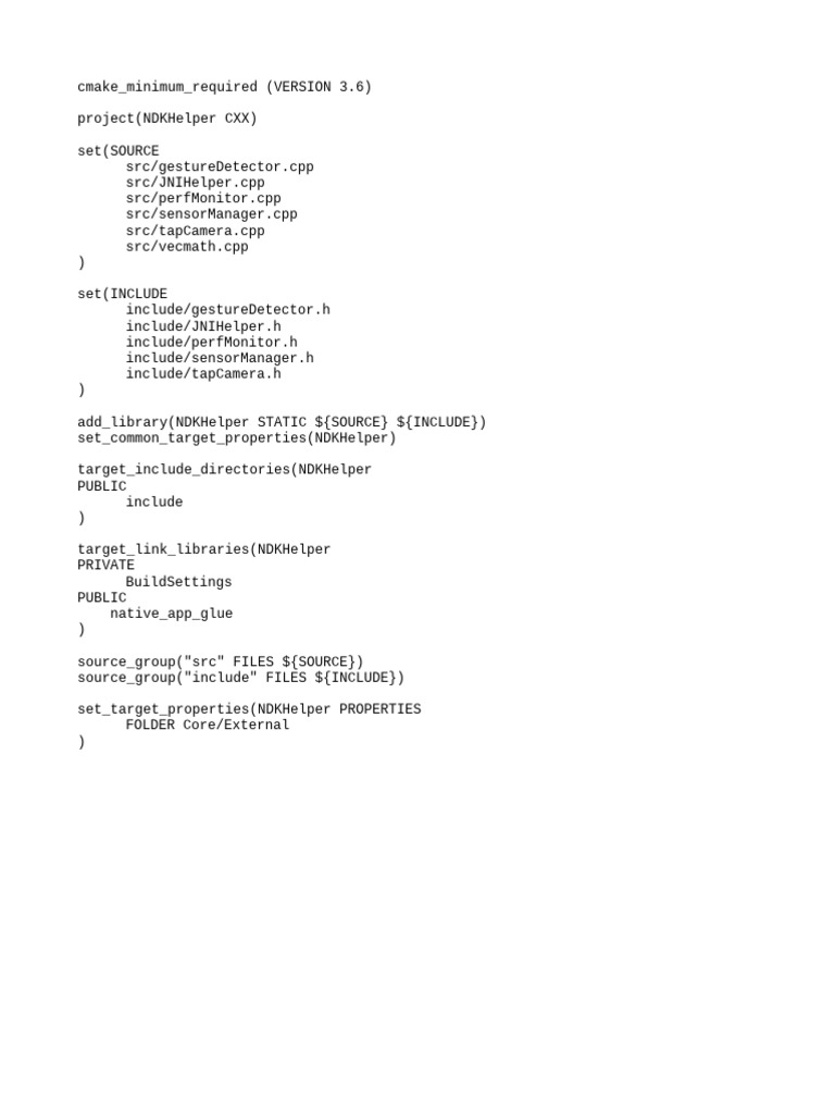 CMake Configuration for NDKHelper | PDF