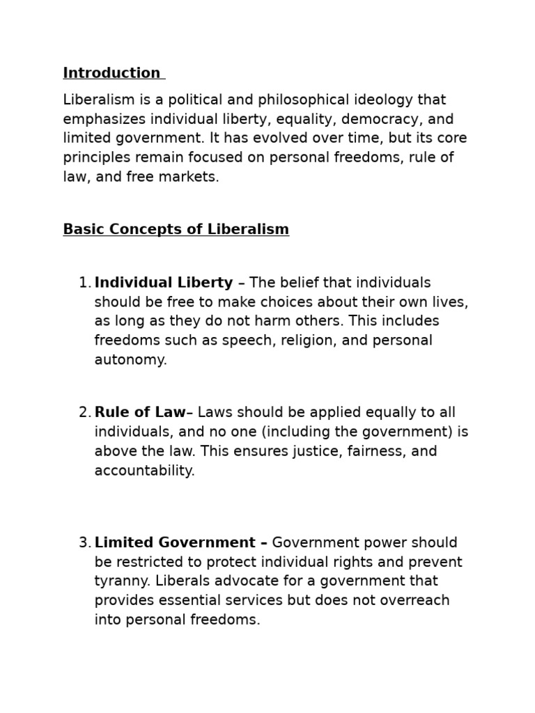 liberalism and it_s basic concepts | PDF | Liberalism | Classical ...