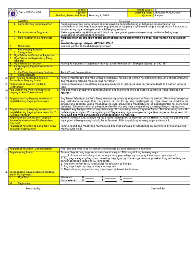Aralpan - Q4 - Week 2 | PDF