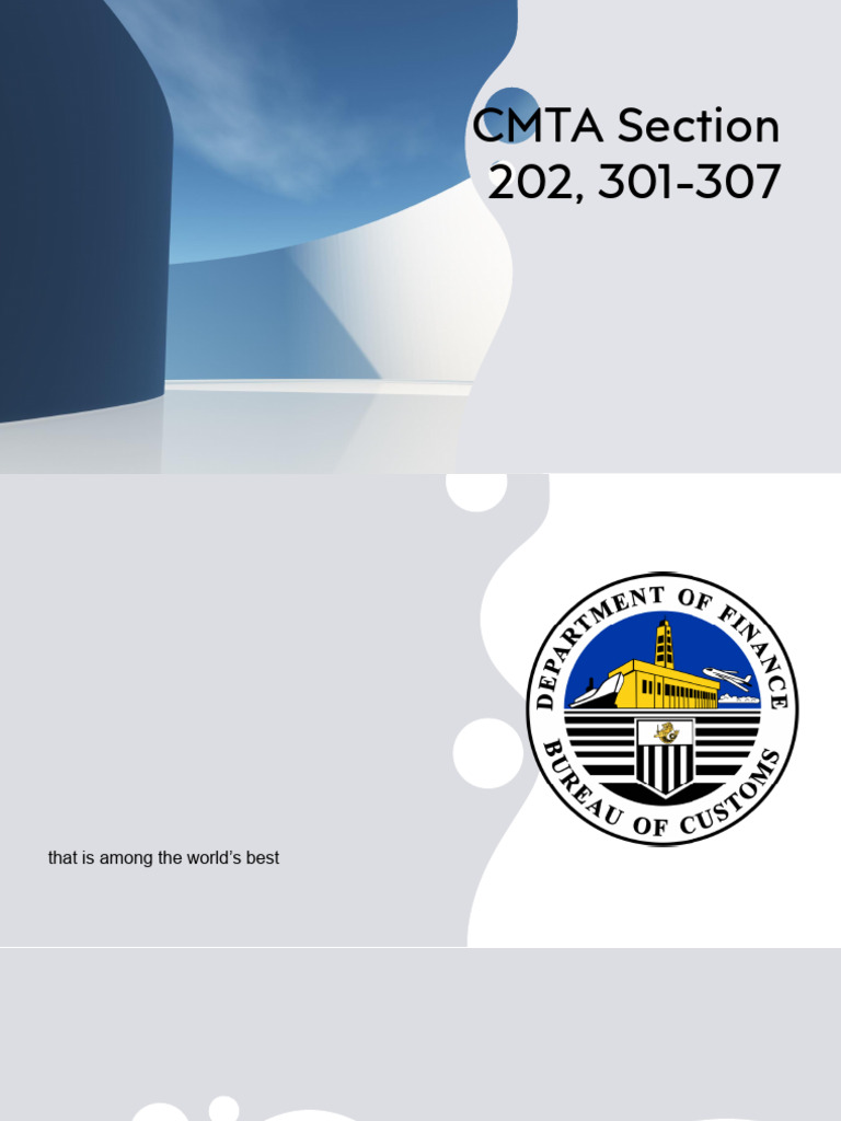 CMTA Section 202, 301-307 | PDF | Customs | Coast Guard