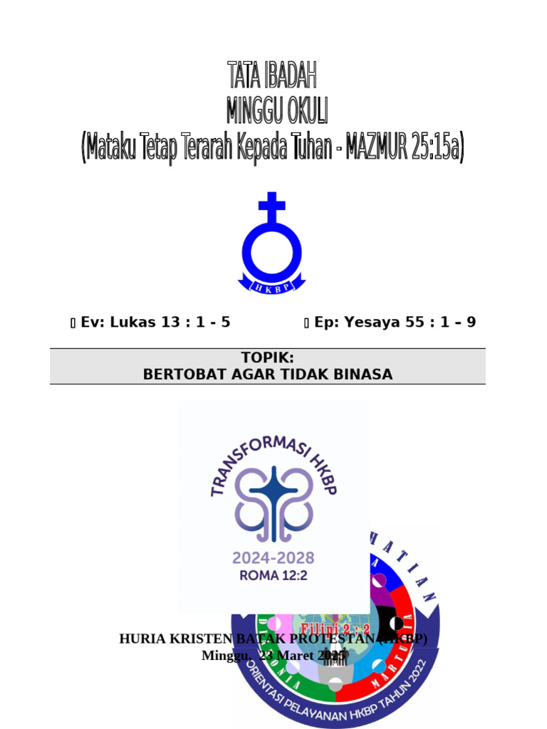 MINGGU Okuli, 23 Maret 2025, Indo-Koreksi | PDF