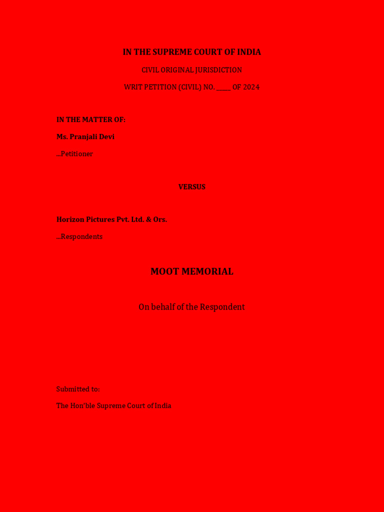 Moot Court Memorial for Respondent | PDF