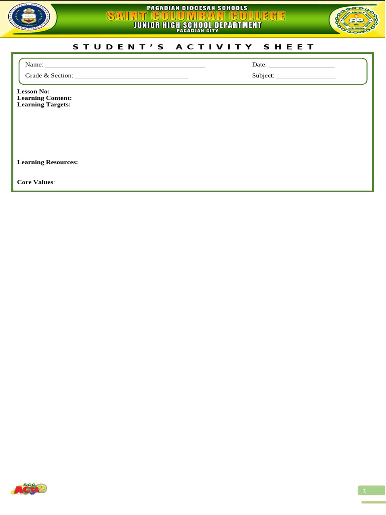 Activity-Sheet Columban | PDF