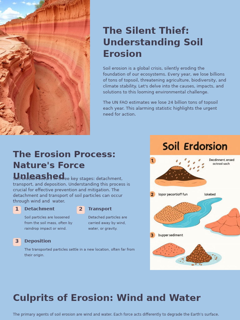 The Silent Thief Understanding Soil Erosion | PDF | Erosion | Agriculture