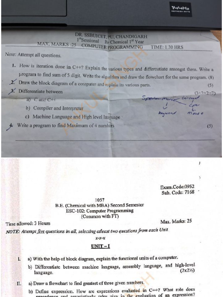 Computer Programming MST Pyqs | PDF