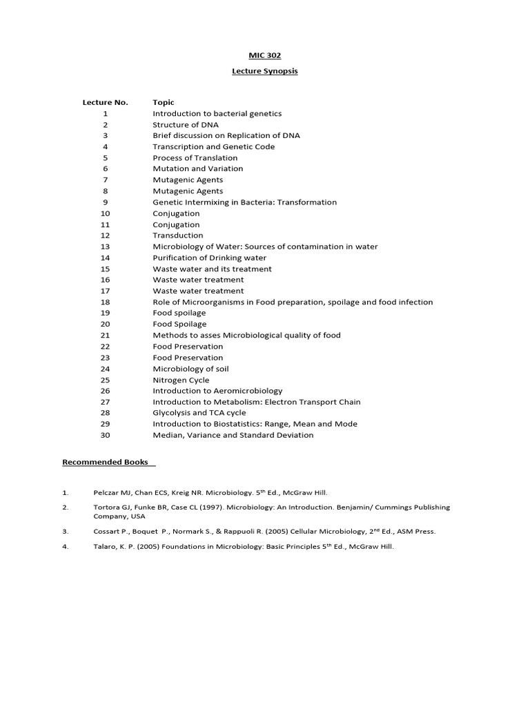 MIC 302 Lecture Synopsis 2016 | PDF