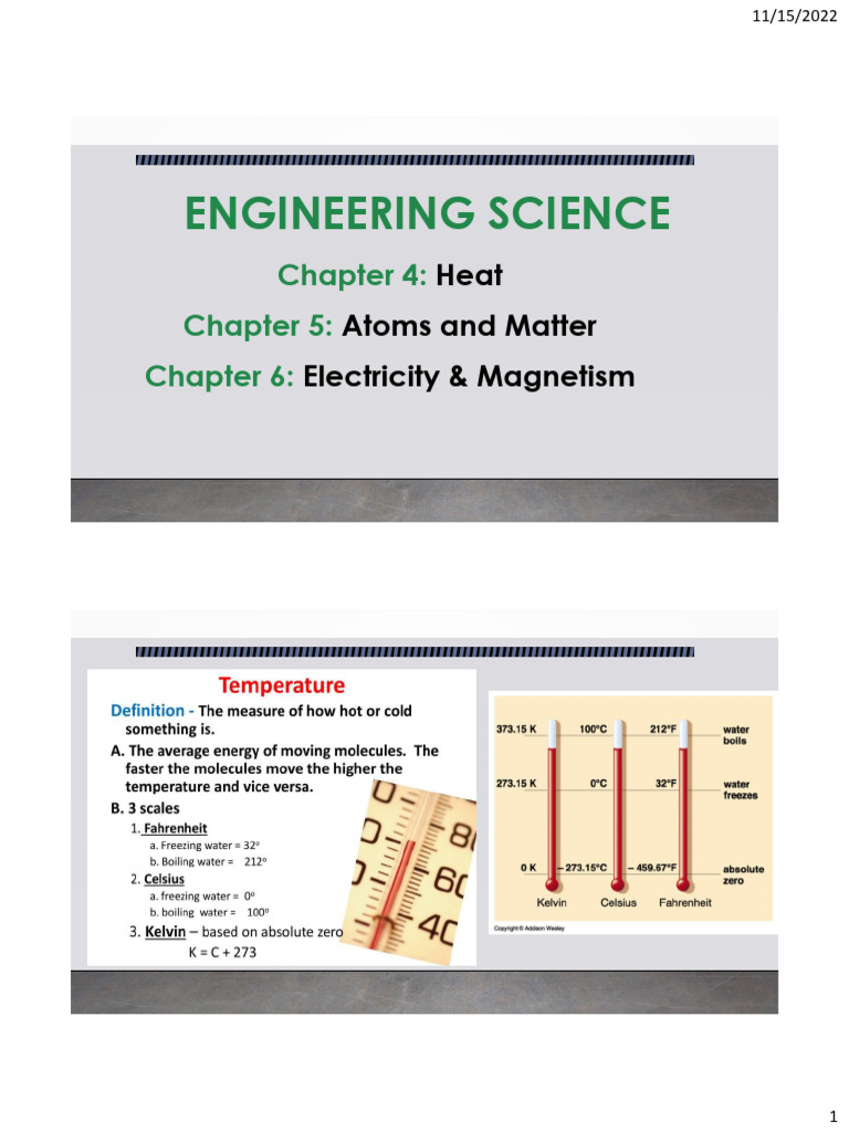 Understanding Heat, Matter, and Electricity | PDF | Thermal Expansion ...