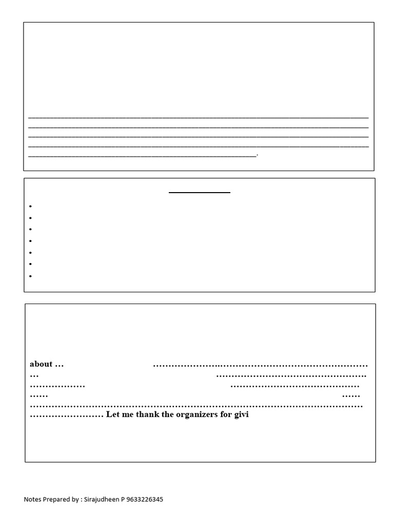 Various Discourse Templates Prepared by Sirajudheen P-1 | PDF