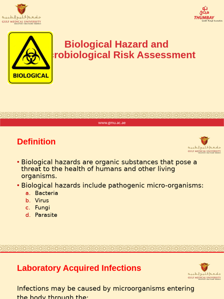 Lec 2 Biological Hazard and Microbiological Risk Assessment | PDF | Infection | Hazards