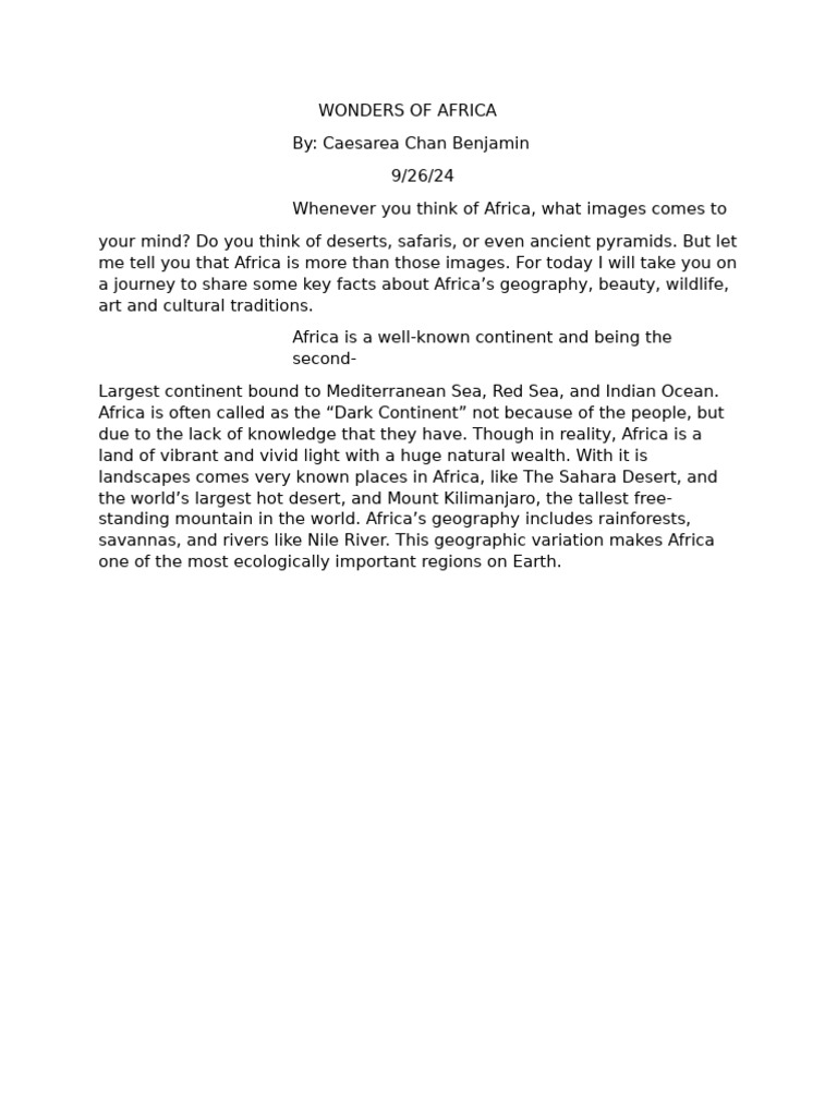 Wonders of Africa | PDF