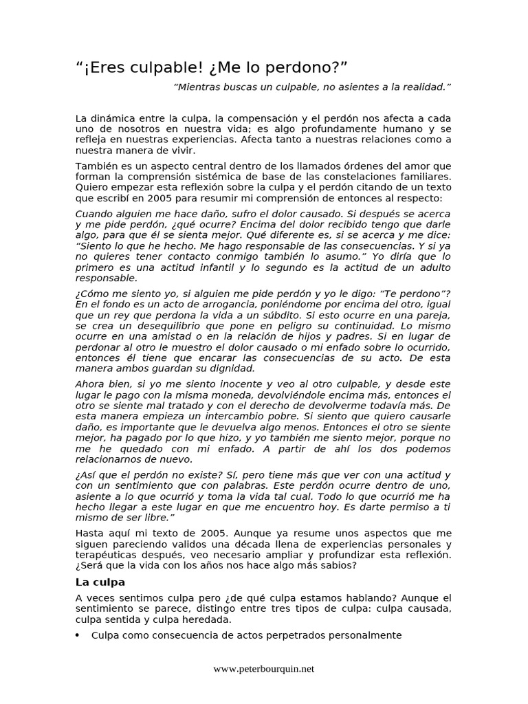 Eres Culpable - Me Lo Perdono | PDF | Perdón | Amor