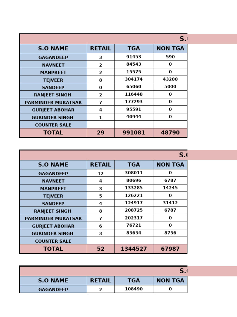 Sales Overview by S.O for 2024 | PDF
