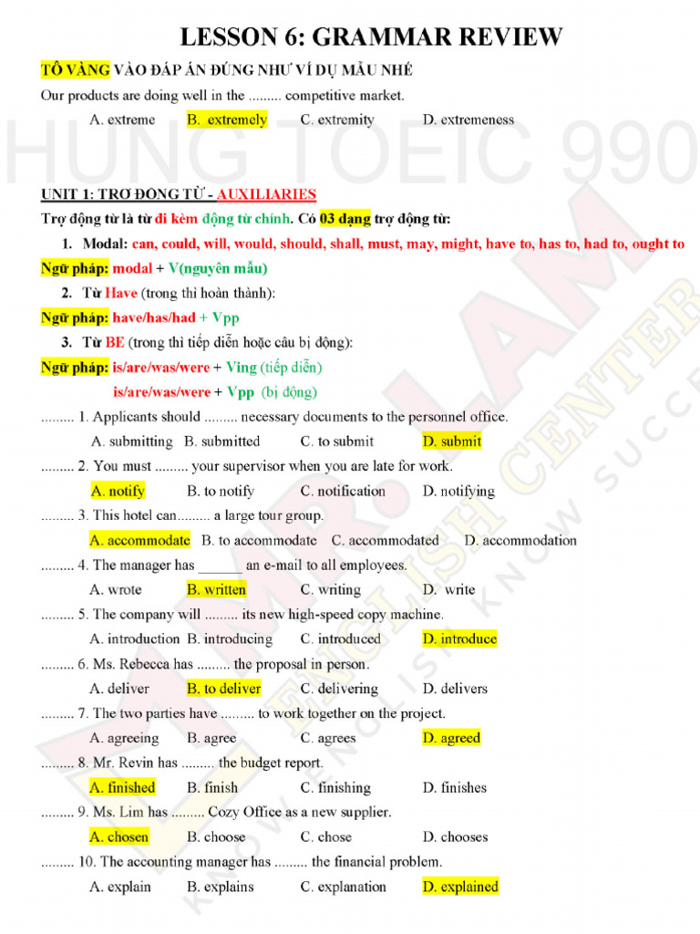 Grammar Review | PDF