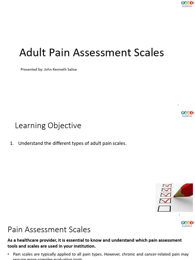 Adult Pain Assessment Scales | PDF | Pain | Psychological Concepts