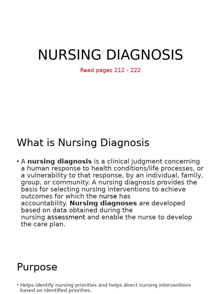 Nursing Diagnosis | PDF | Medical Diagnosis | Nursing