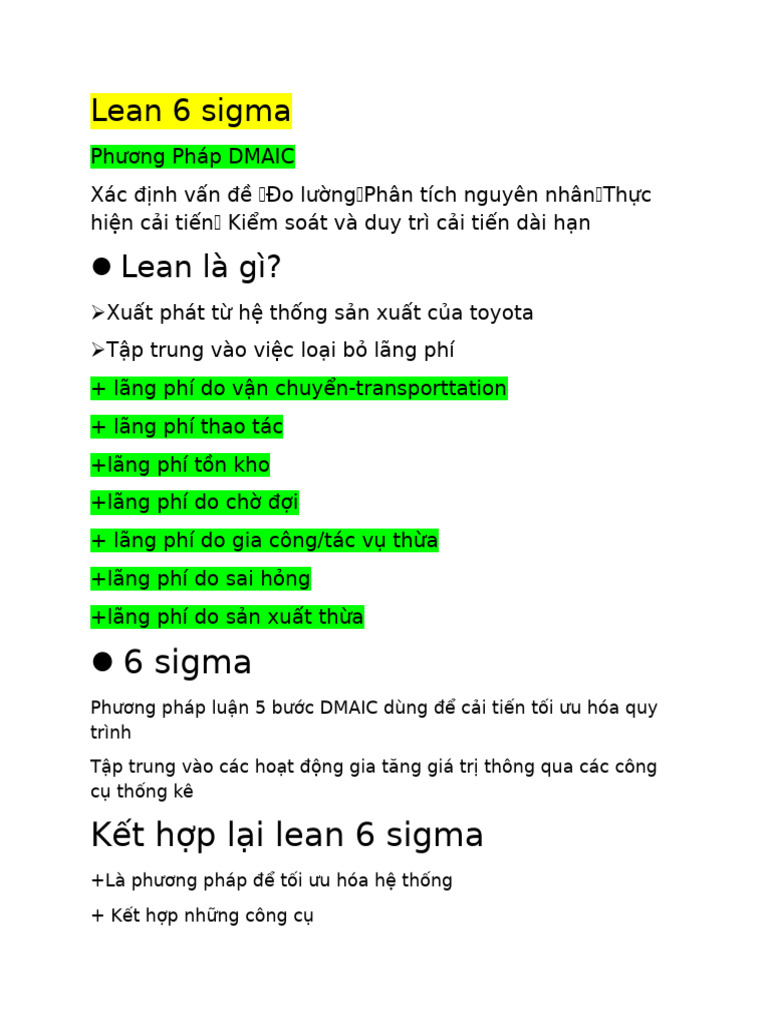 Lean 6 Sigma | PDF