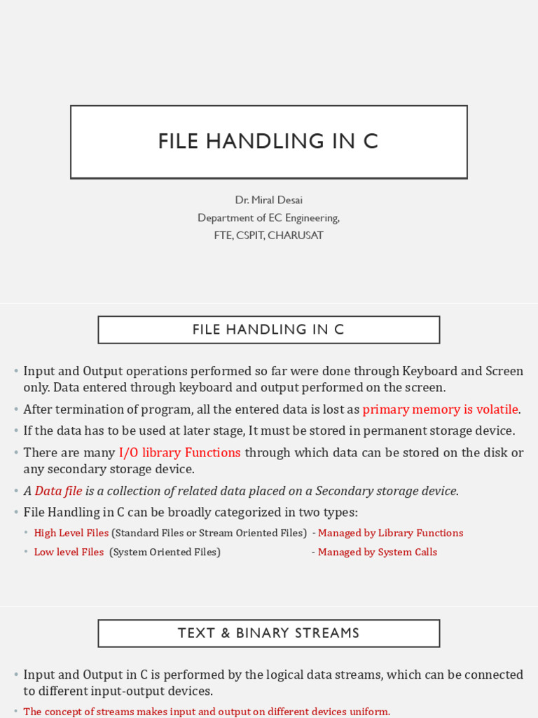 File Handling in C | PDF | Computer File | Computer Data Storage