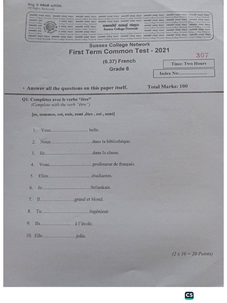 French Grade 6 | PDF