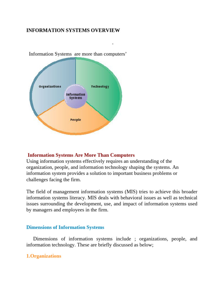 Dimensions of Information Systems Explained | PDF | Computer Network ...